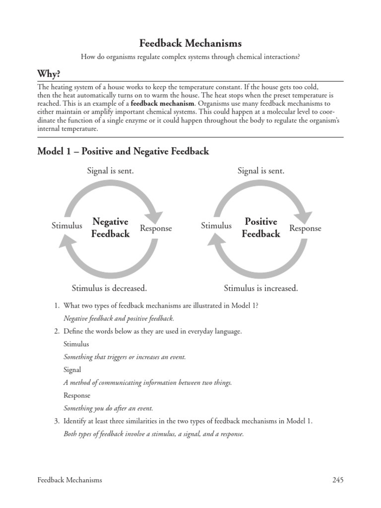 Understanding Feedback Mechanisms in Biology | PDF | Homeostasis ...