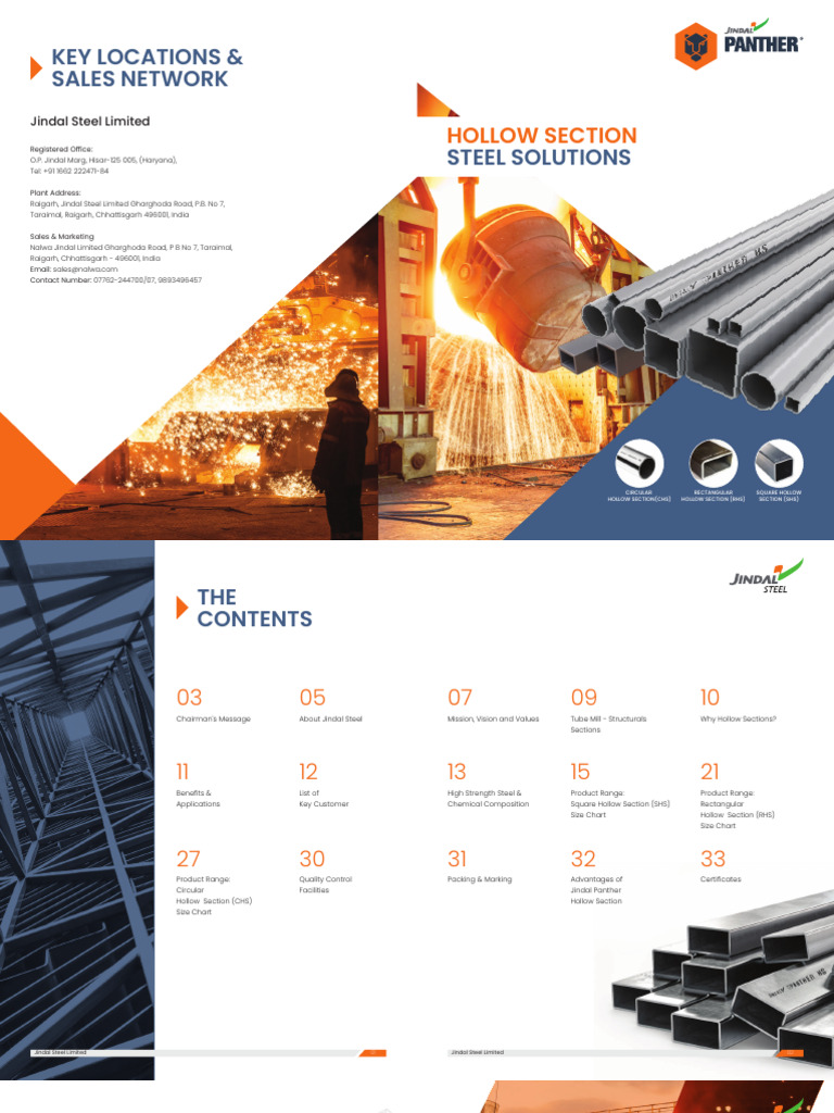Jindal Steel: Hollow Section Solutions | PDF | Strength Of Materials ...