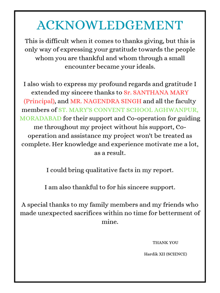 Gratitude Acknowledgement for Project Completion | PDF