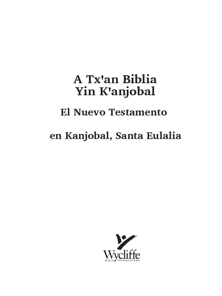 Kanjobal New Testament Translation | PDF | Old Testament People