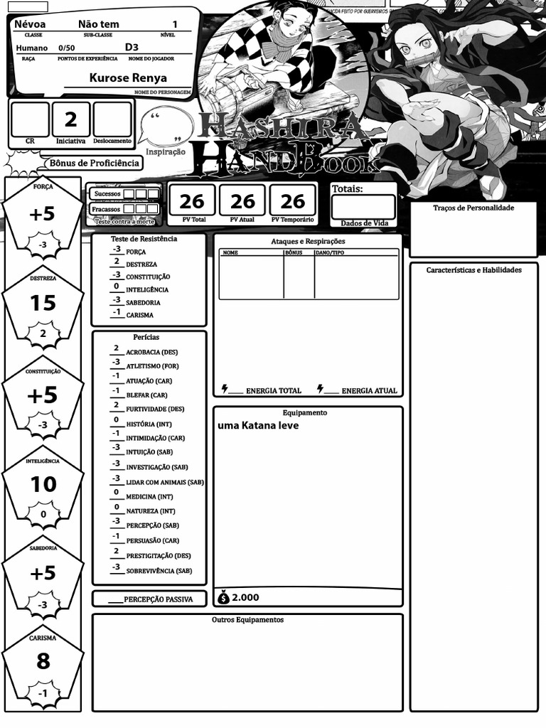 Hashira HandBook Ficha - Preto e Branco[2] | PDF