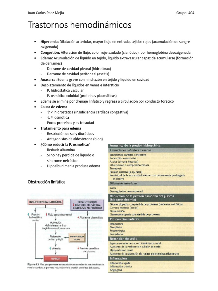 Trastornos Hemodinámicos: Hiperemia y Edema | PDF