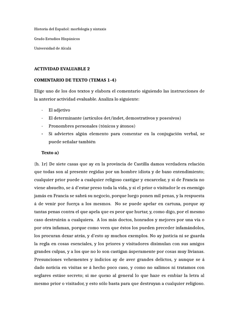 Actividad Evaluable 2 (1) | PDF | Sintaxis | Lingüística