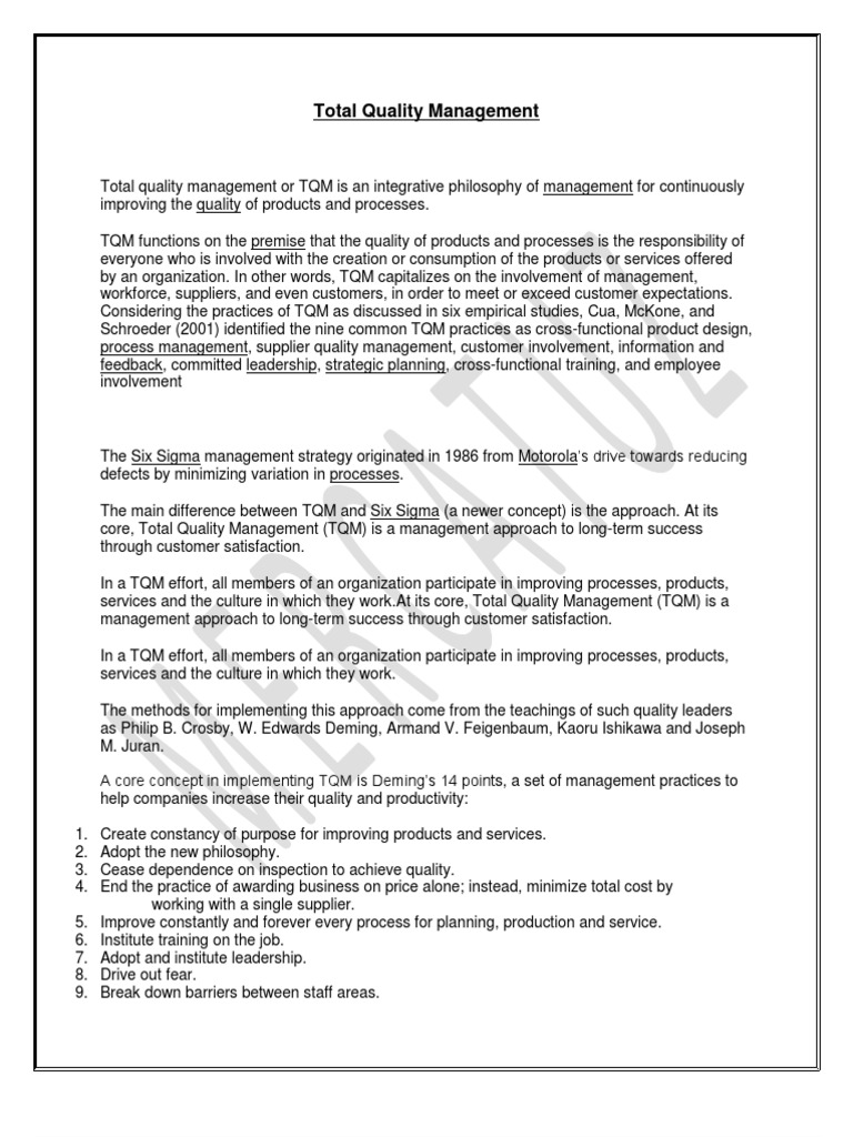 18.total Quality Management | PDF | Quality Management | Business Process