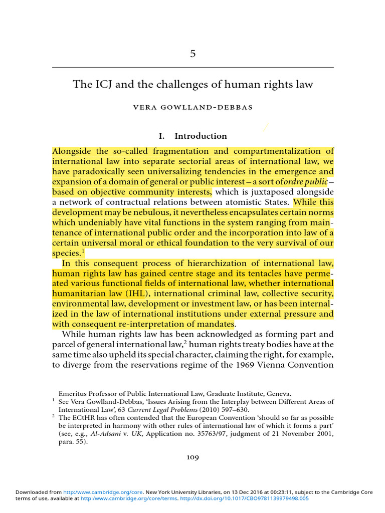 ICJ's Role in Human Rights Law Challenges | PDF | International Law ...