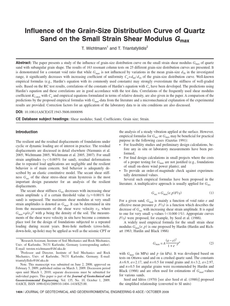 Influence of the Grain-Size Distribution Curve of Quartz Sand on the ...