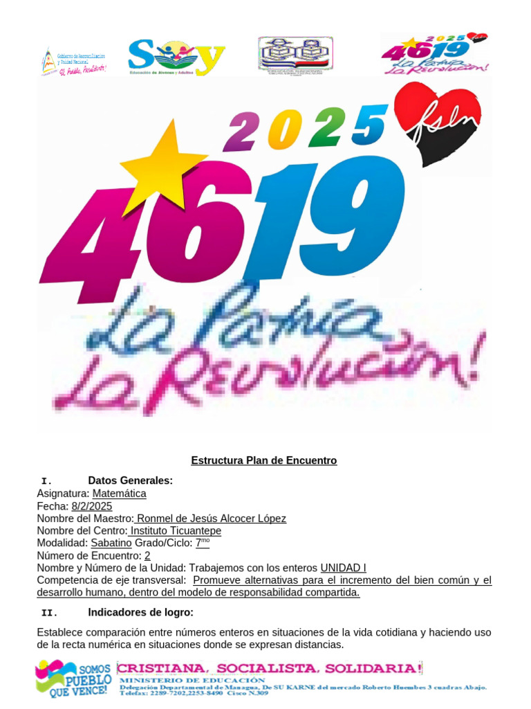 Plan de Clase: Números Enteros y Valor Absoluto | PDF | Entero ...