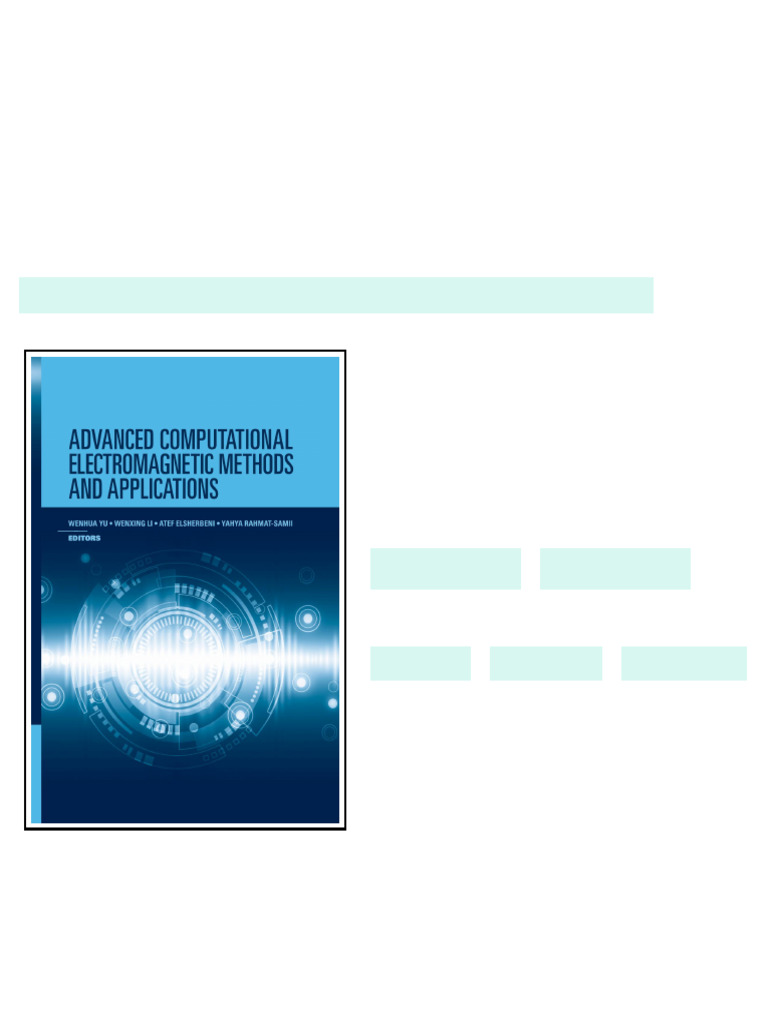 Advanced Computational Electromagnetic Methods and Applications full digital chapters | PDF
