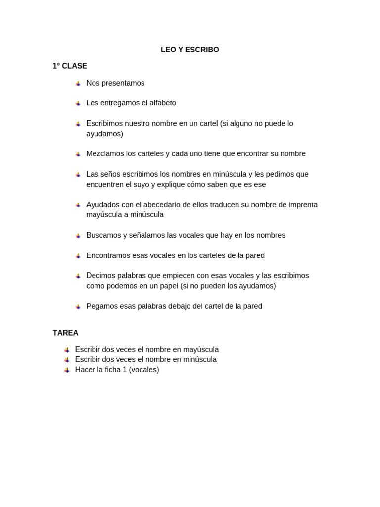Leo y Escribo Clase 1 | PDF