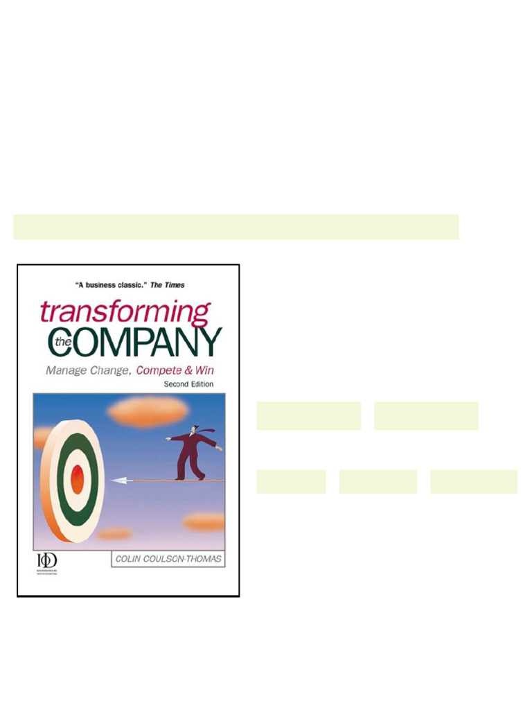 (Ebook) Transforming the Company: Manage Change, Compete & Win by Colin ...