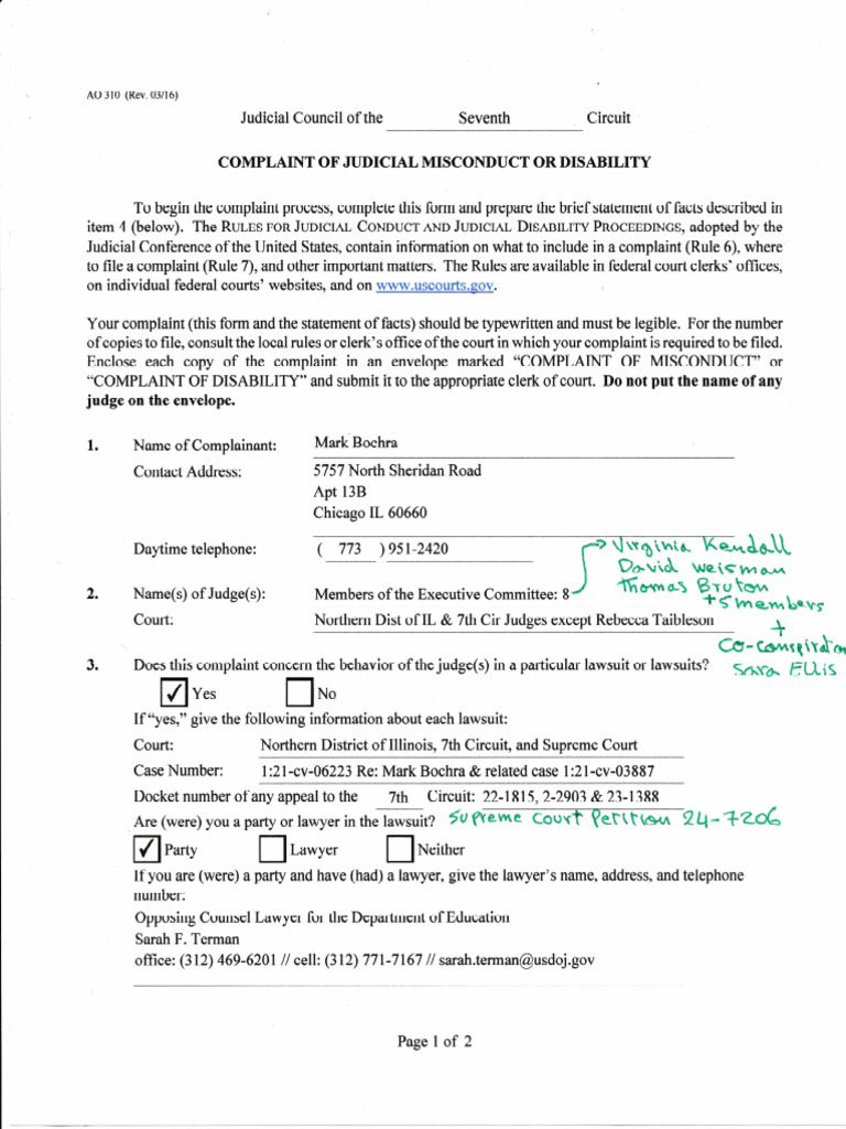 Judicial Misconduct Complaint Overview | PDF | United States Federal ...