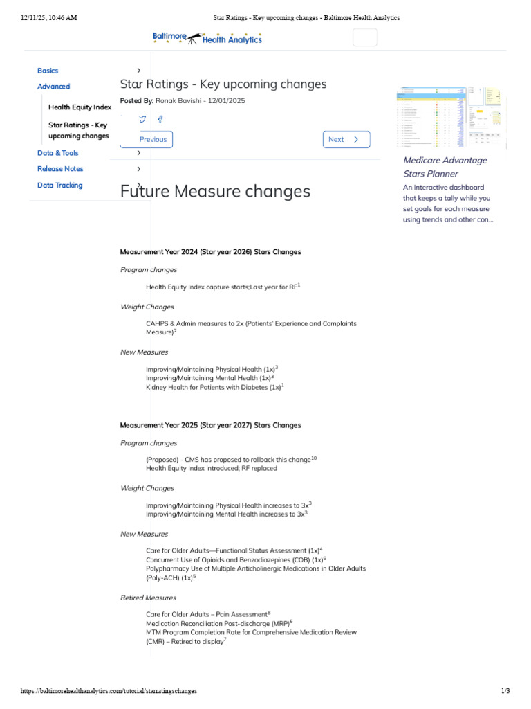 Star Ratings - Key Upcoming Changes - Baltimore Health Analytics | PDF ...