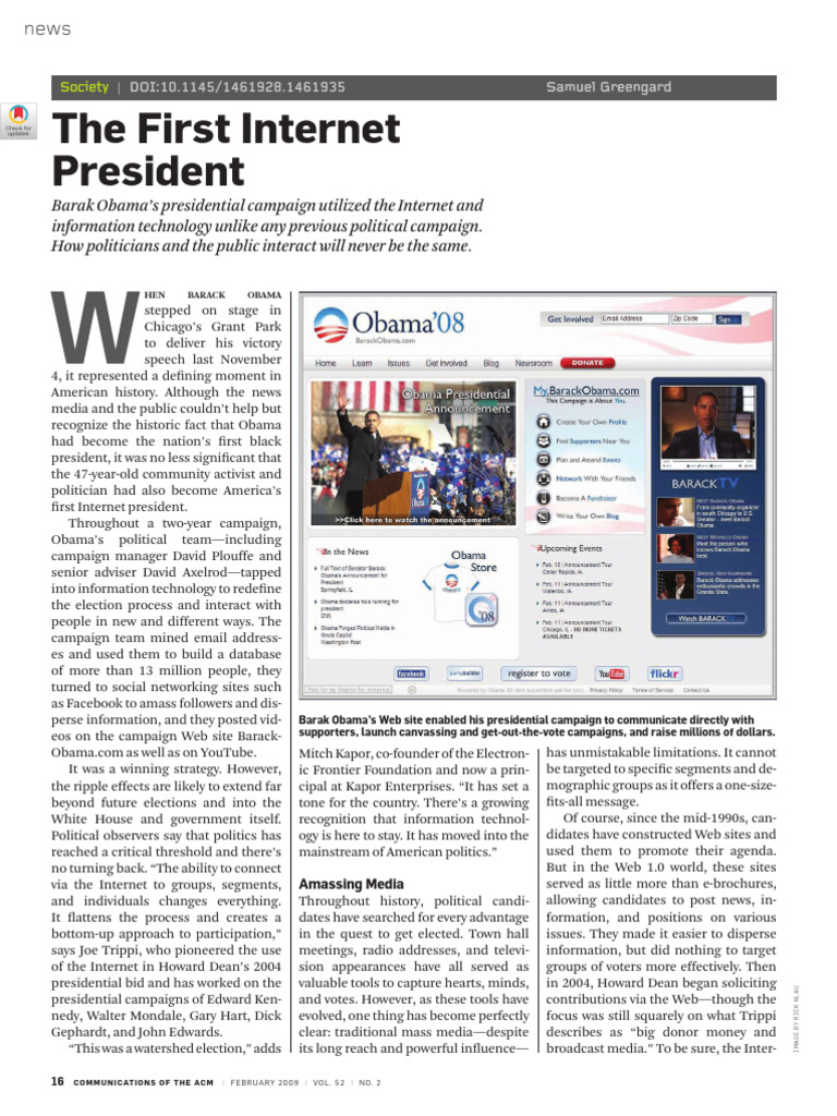 Obama: The First Internet President | PDF | Brain | Functional Magnetic ...