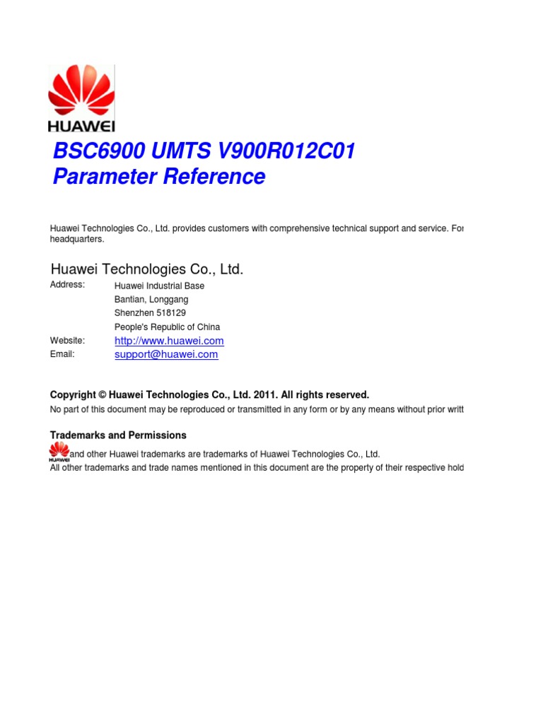 BSC6900 UMTS Parameter Reference (V900R012C01 - 06) RF Parameters | PDF | High Speed Packet ...