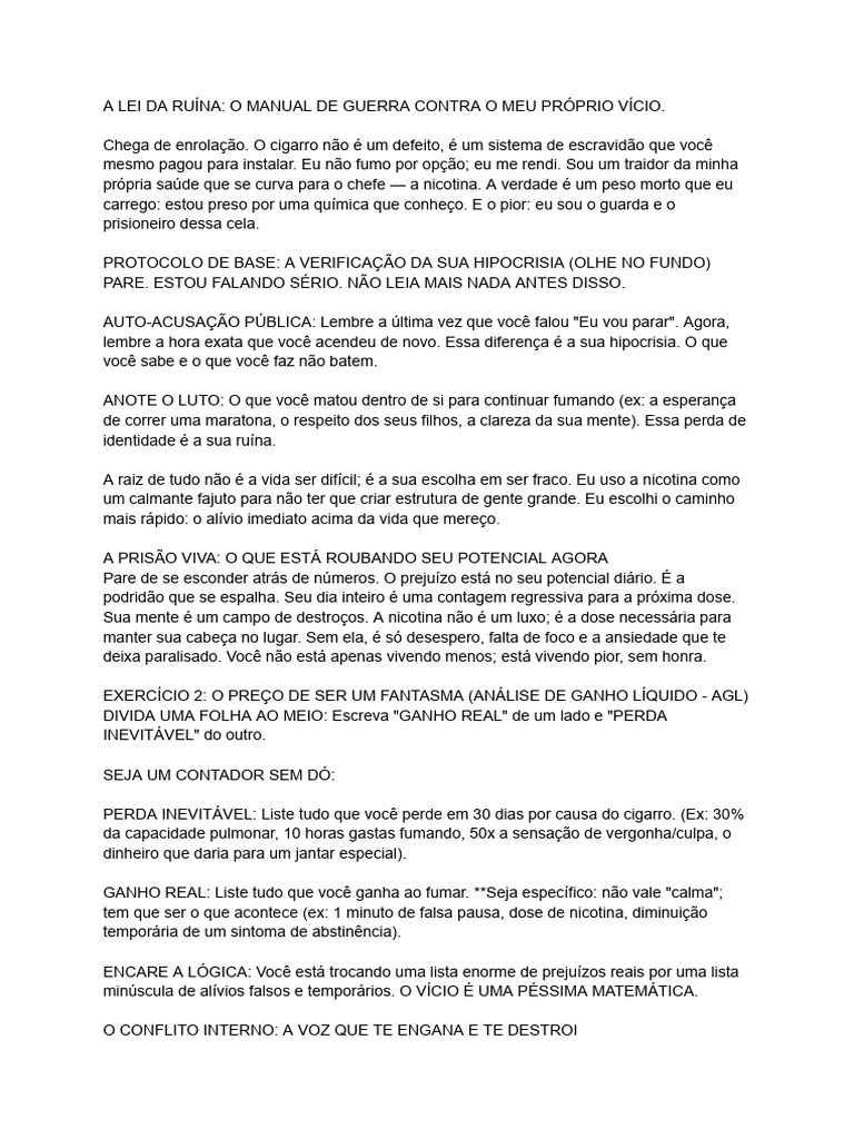 o Manual de Guerra Contra o Meu Próprio Vício | PDF | Cigarro