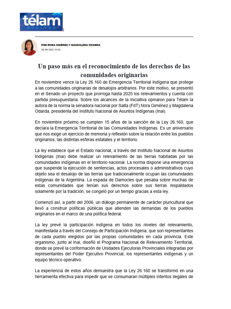 Reconocimiento a Pueblos Originarios | PDF | Gobierno