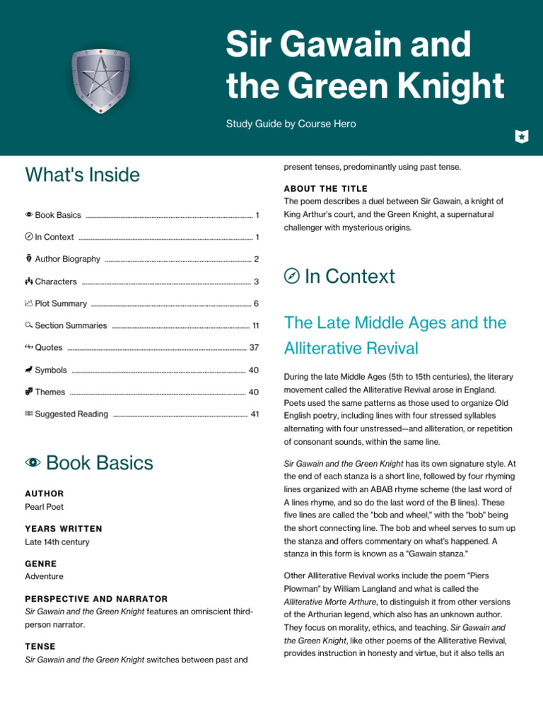 Pearl Poet's Sir Gawain and the Green Knight | PDF | Green Knight | Gawain