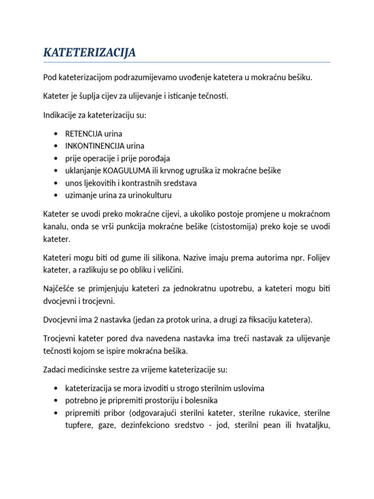 6# Kateterizacija | PDF