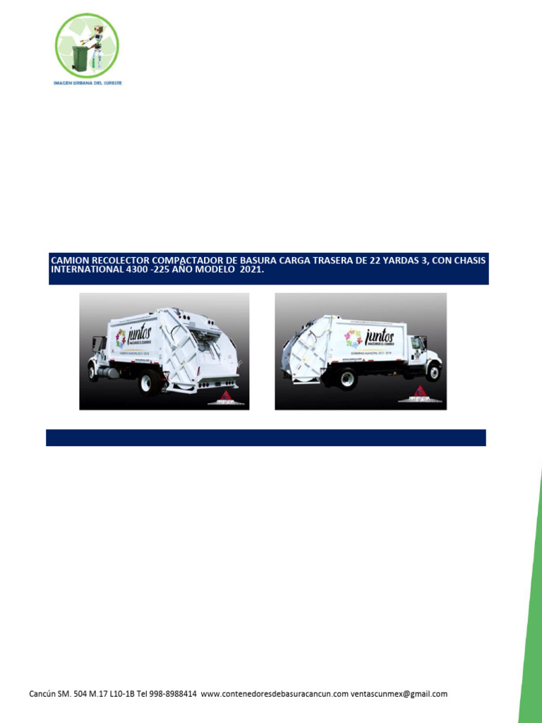 184- Camion de Basura Ct 20 - Municipio de Cortazar Guanajuato. | PDF | Camión | Vehículo de motor