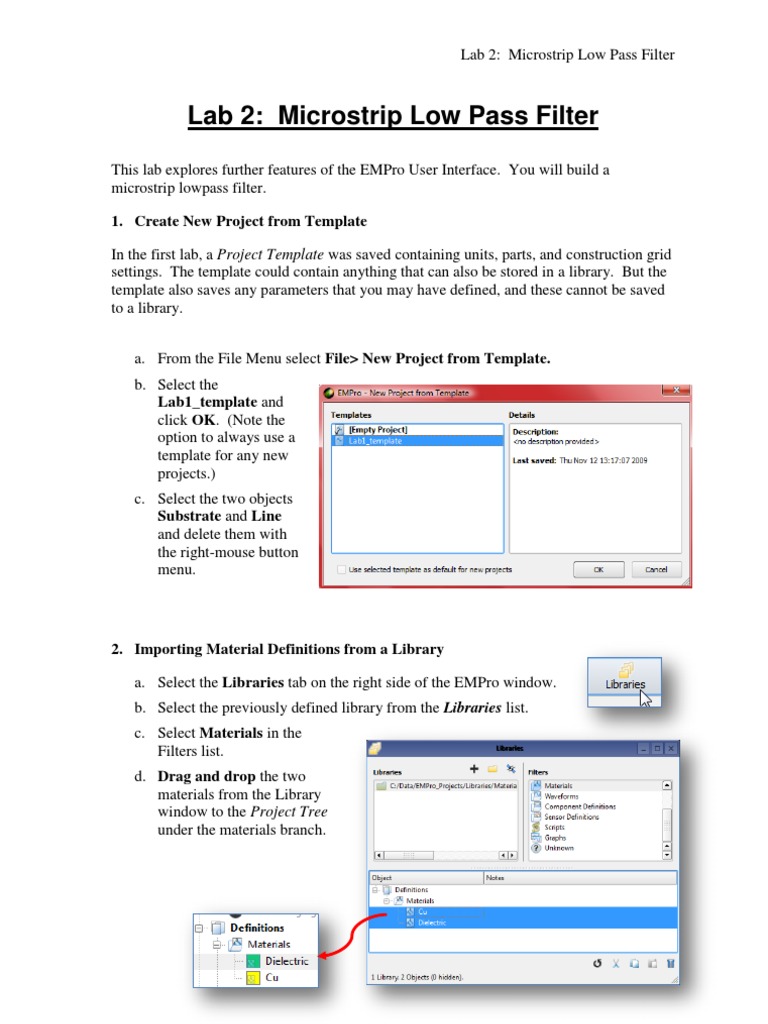 Lab2 Microstrip LPF Fem FDTD | PDF | Cartesian Coordinate System ...