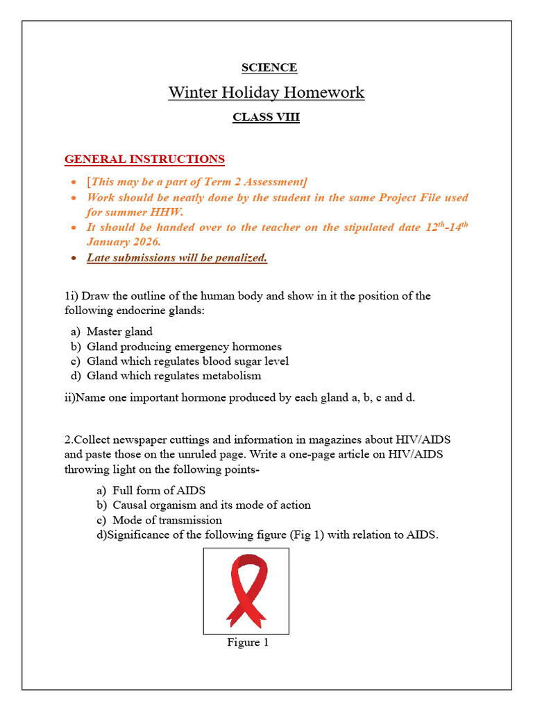 Class 8-Science-winter HHW 2025 | PDF