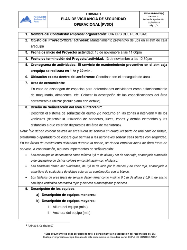 Sms Aap Fo 009(a) Pvso v1 | PDF | Aeropuerto