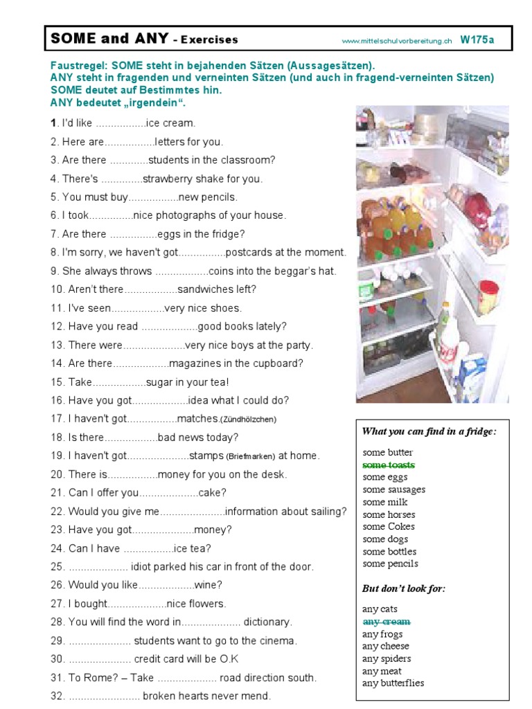 Some&Any Exercises | PDF | Home & Garden