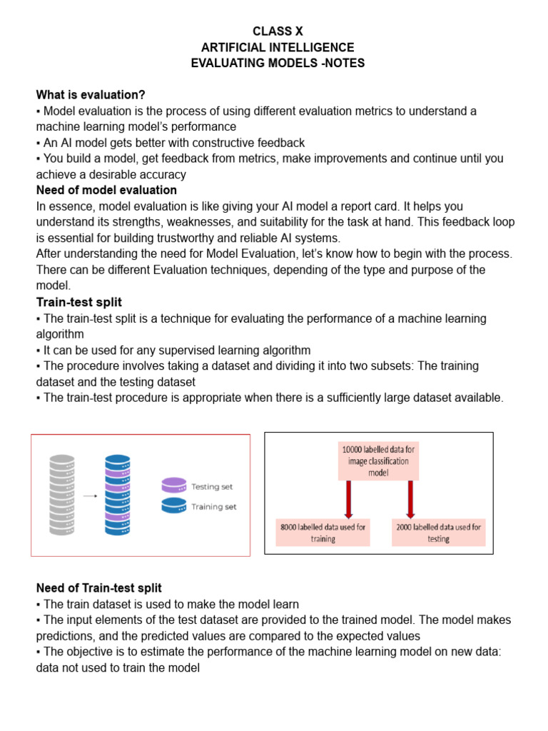 Model Evaluation Techniques in AI | PDF | Accuracy And Precision ...