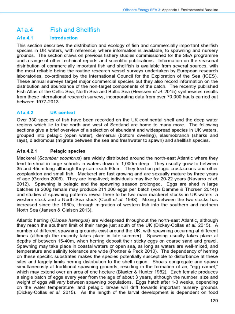OESEA3 A1a4 Fish and Shellfish | PDF | Salmon | Sea