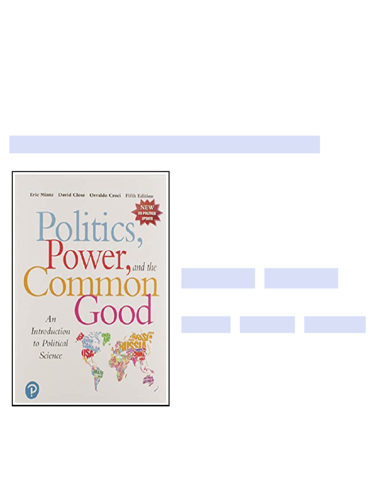 (Instruction Manual) Politics Power and the Common Good An Introduction ...