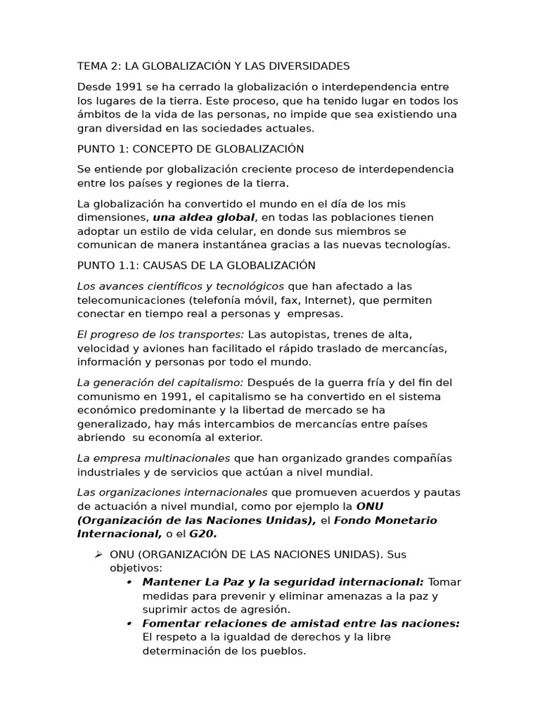 Gyh La Globalizacion 1 Trimestre | PDF | Globalización | Capitalismo
