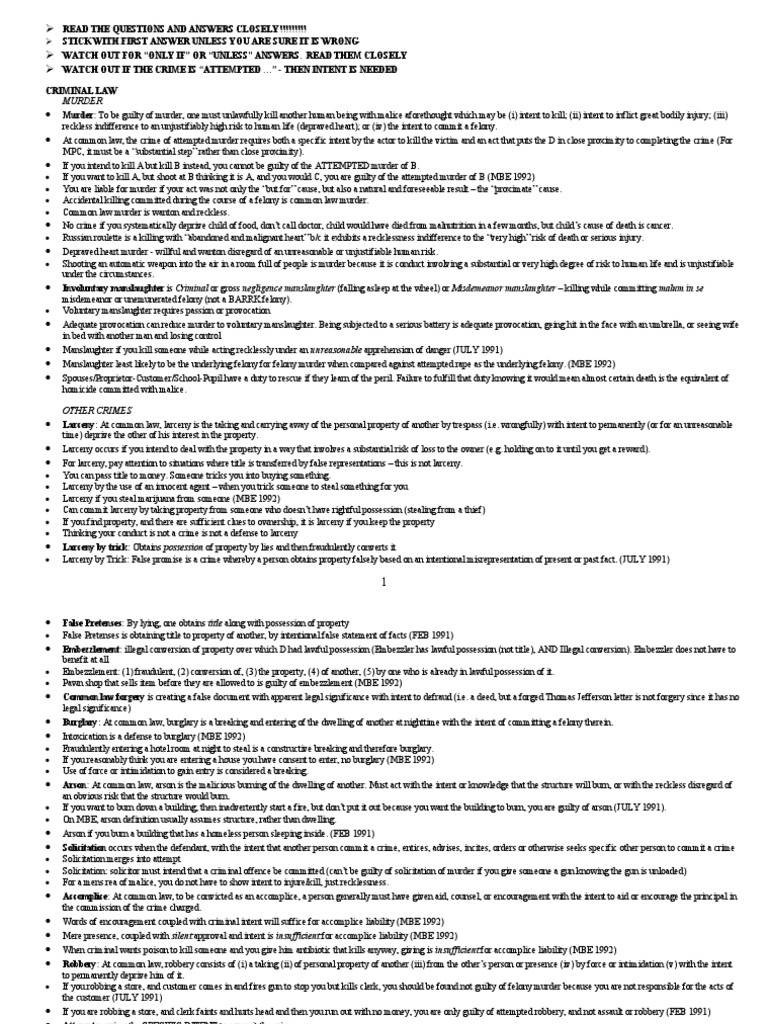 MBE Rules | PDF | Concurrent Estate | Mortgage Law