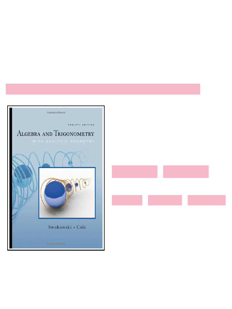 (Ebook) Algebra and Trigonometry with Analytic Geometry by Earl W ...