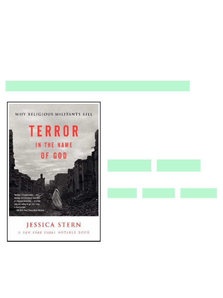 Terror in the Name of God Why Religious Militants Kill Jessica Stern ...
