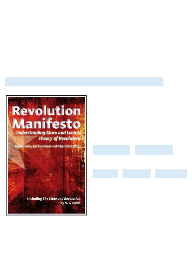 Revolution Manifesto Understanding Marx and Lenin's Theory of ...