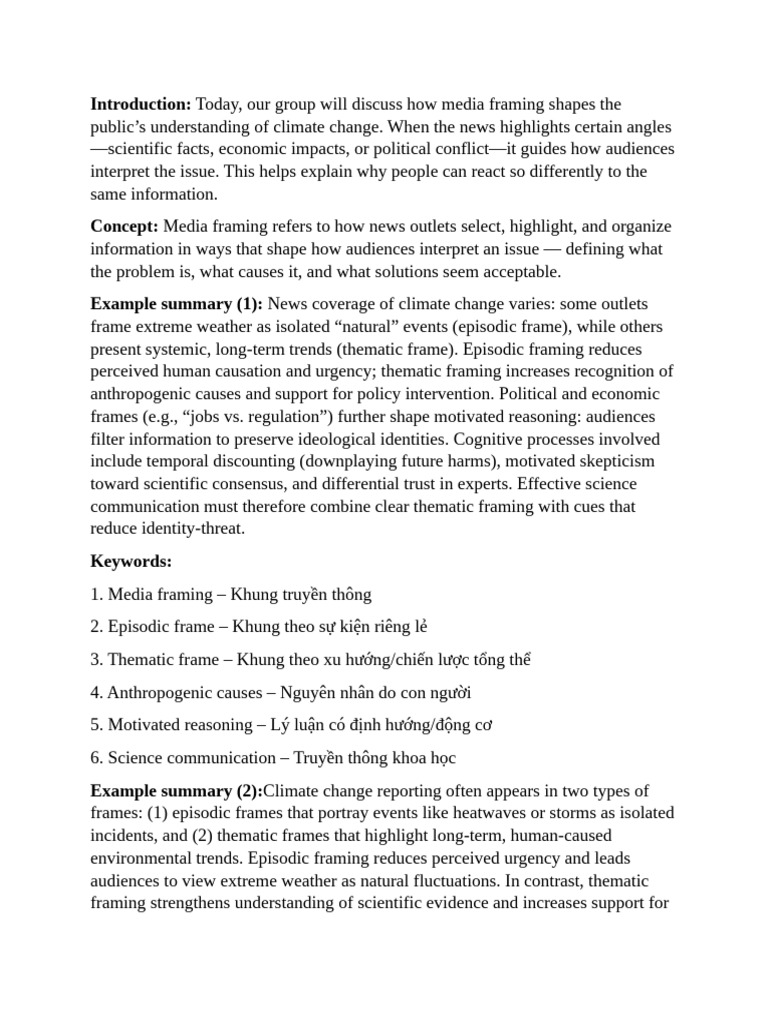 Media Framing | PDF | Framing (Social Sciences) | Behavioural Sciences
