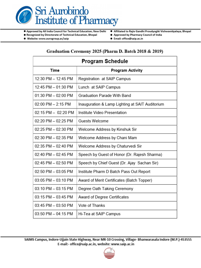 Graduation Ceremony 2025_Program Schdule_03.03.2025-1 | PDF
