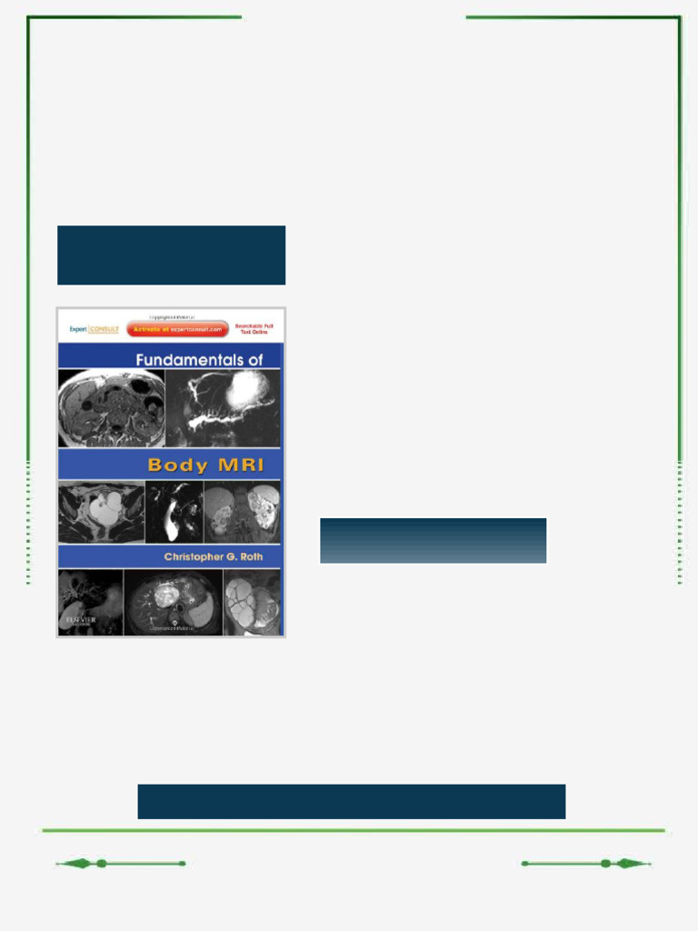 Fundamentals of Body MRI 1 Pap/Psc Edition Christopher G. Roth Md ebook ...