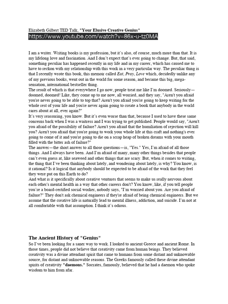 Embracing Your Creative Genius | PDF