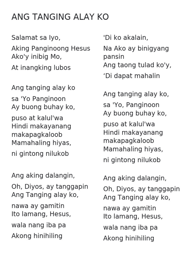 Ang Tanging Alay Ko | PDF