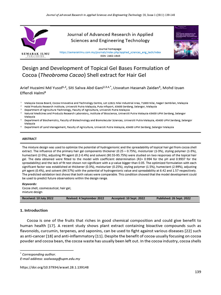 Design and Development of Topical Gel Bases Formul | PDF | Student's T ...