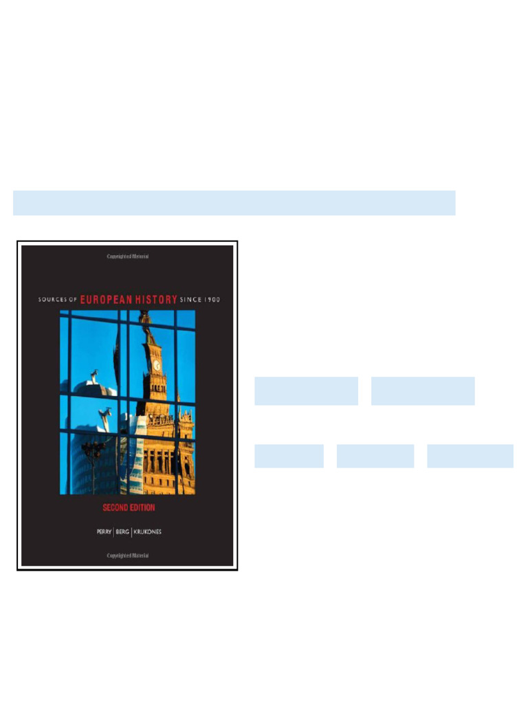 (Ebook) Sources of European History: Since 1900 by Marvin Perry ...