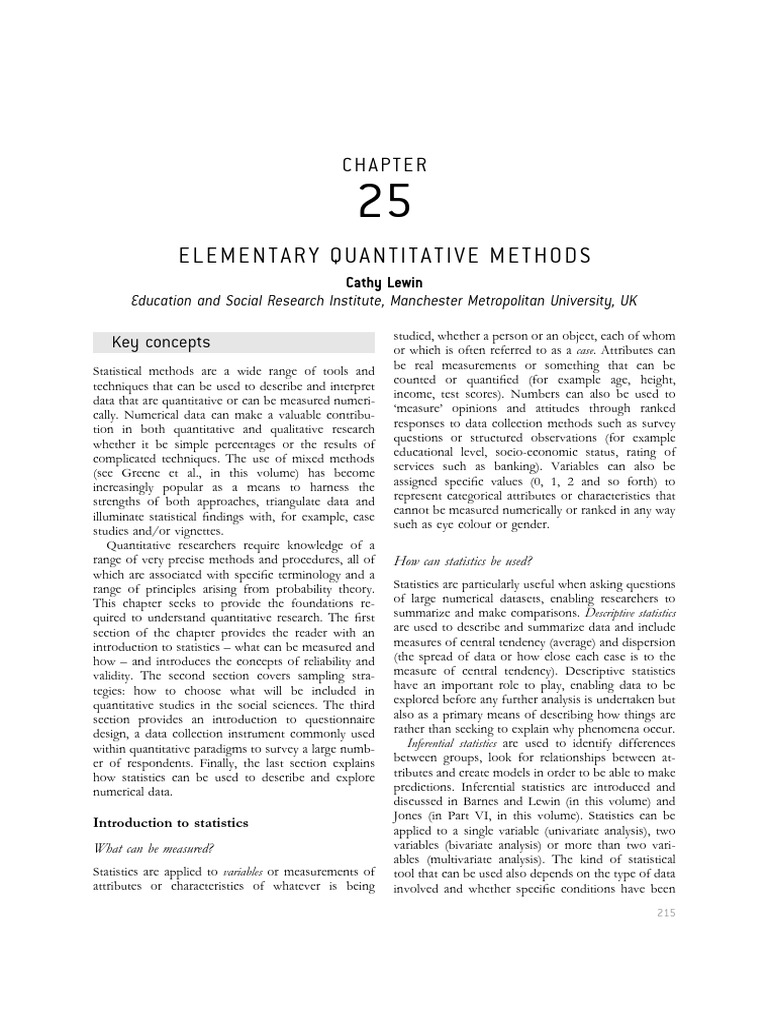 Aulas16e17 - Elementary Quantitative Methods | PDF | Sampling ...