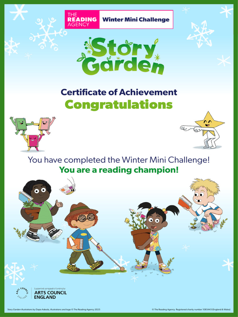 Winter Mini Challenge Achievement Certificate | PDF
