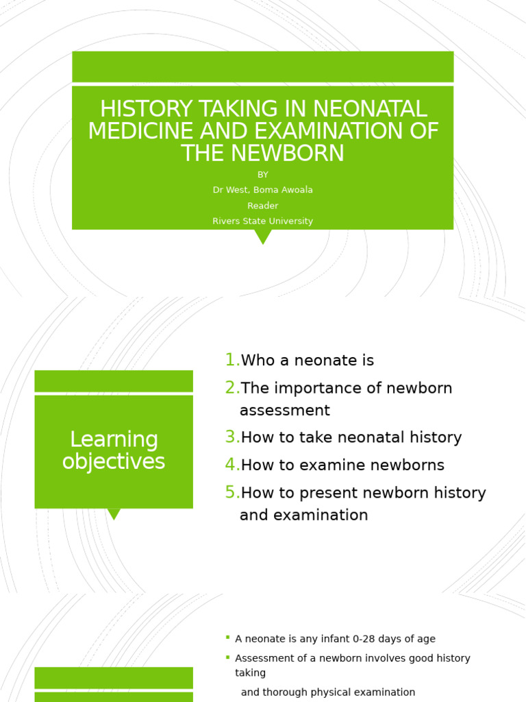 First Lecture History Taking | PDF | Infants | Childbirth