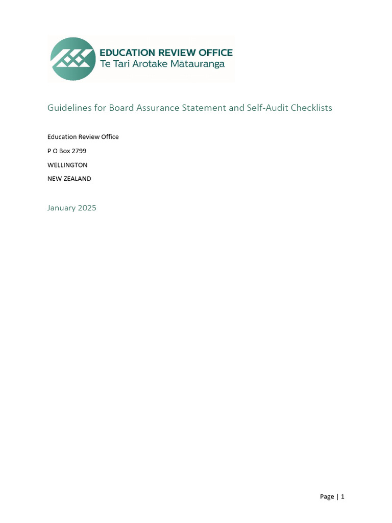 Board Assurance & Self-Audit Guidelines | PDF | Regulatory Compliance ...