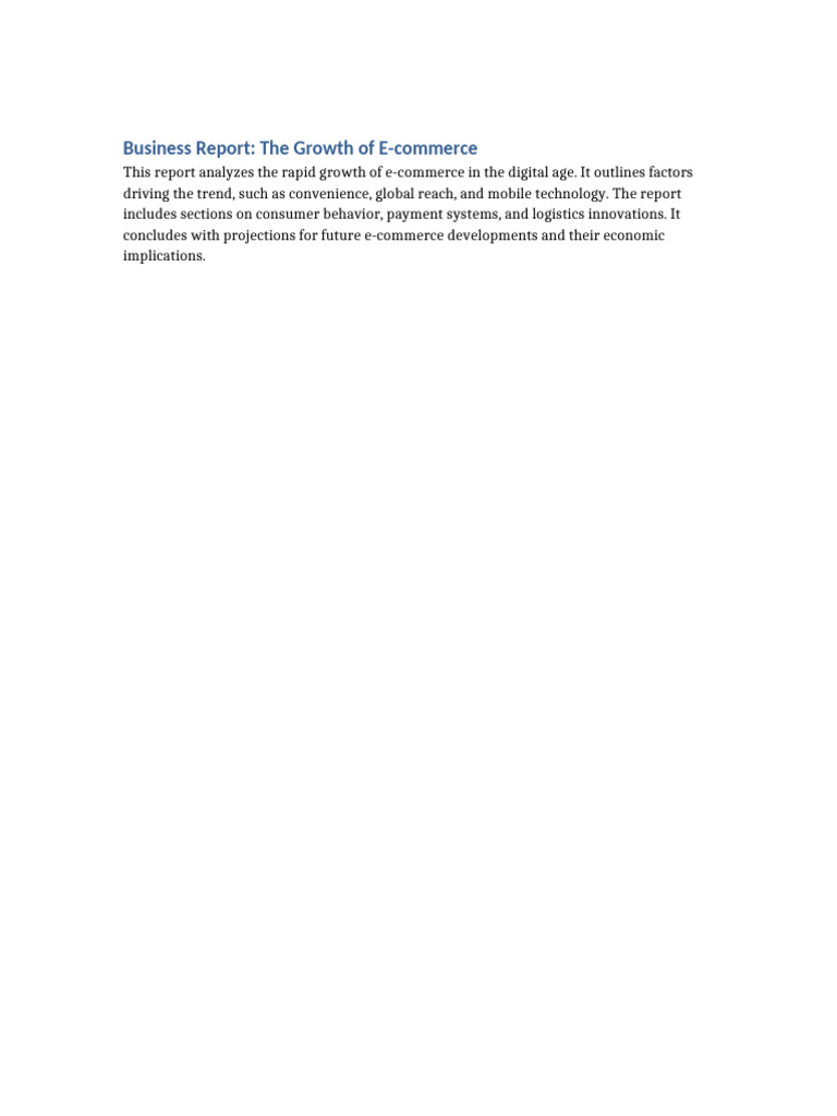 Report Ecommerce Growth | PDF