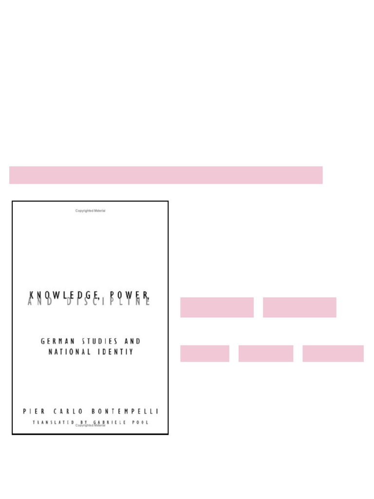 (Ebook) Knowledge, Power, and Discipline: German Studies and National ...