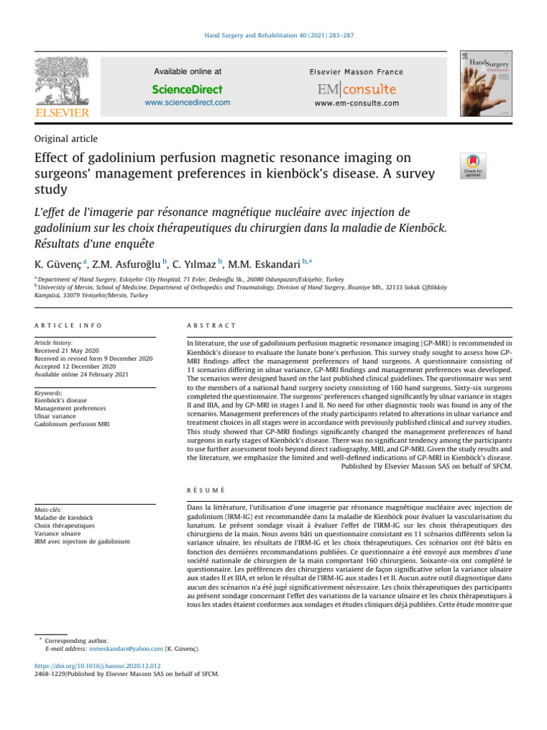 Effect of gadolinium perfusion magnetic resonance imaging on surgeons ...
