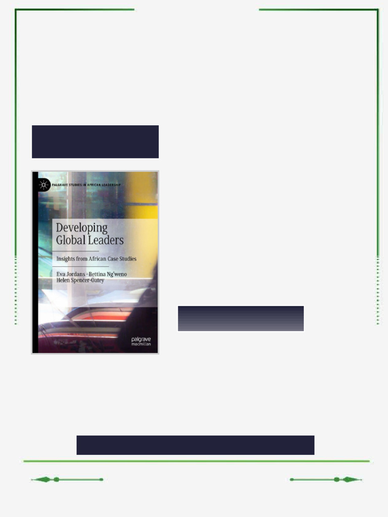 Developing Global Leaders: Insights from African Case Studies Eva Jordans eBook full reference ...
